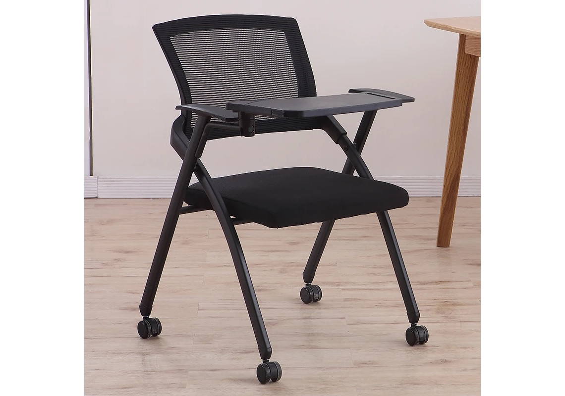 Chaise ZIP avec tablette écritoire - pliable sur roulettes