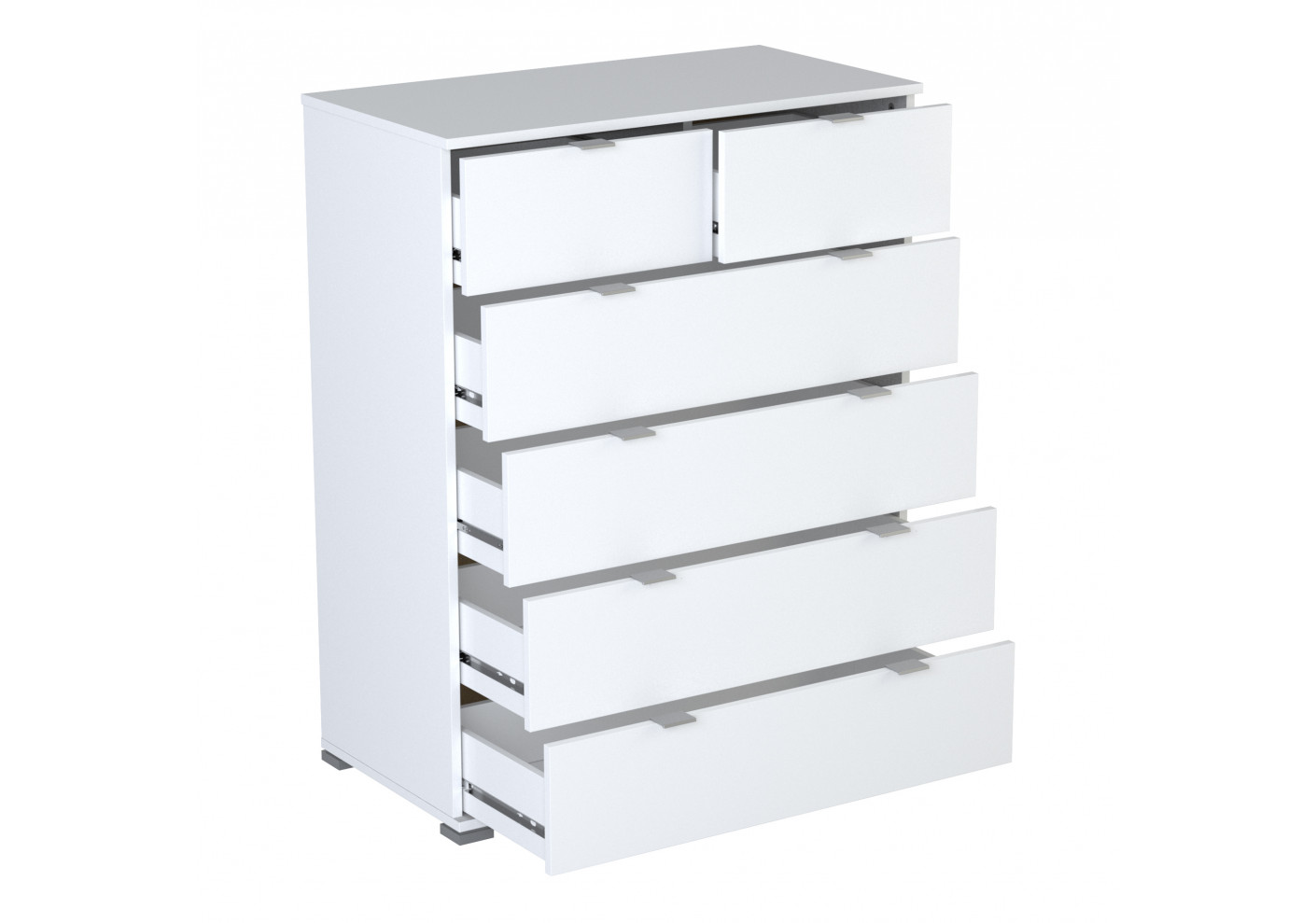 commode PERFECT blanc 6 tiroirs